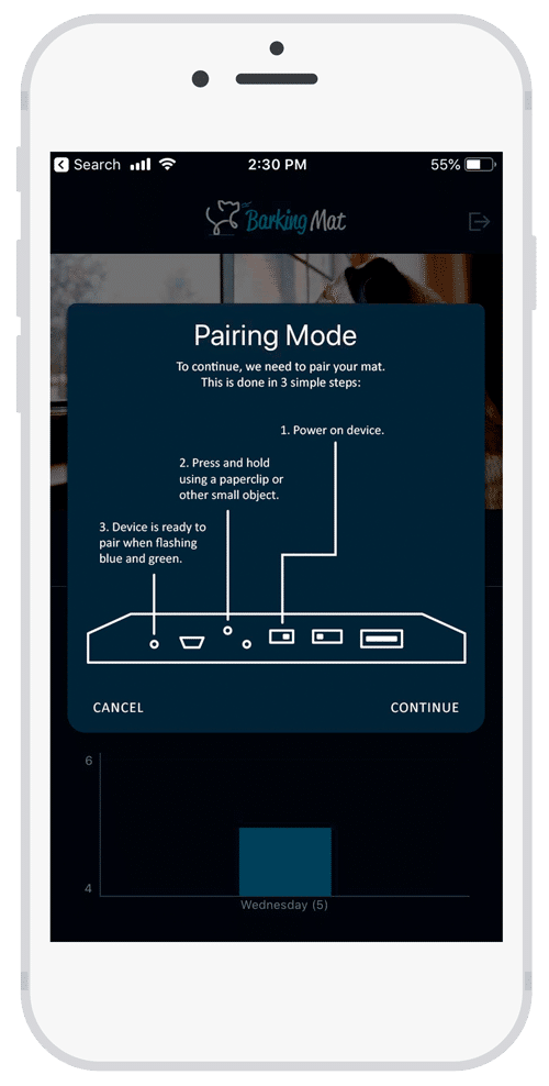 Pairing-Screen – Barking Mat